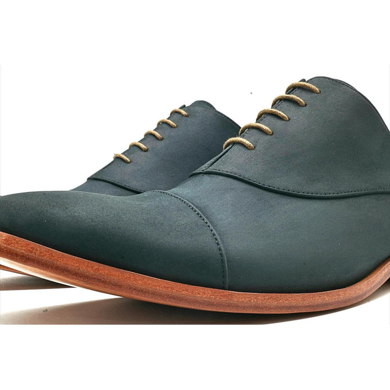 Satie negro graso mate detalles beige zapatos de cuero hechos a mano ...